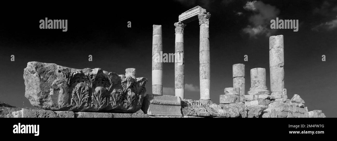 The Roman Temple of Hercules in the Citadel, Amman city, Jordan, Middle ...
