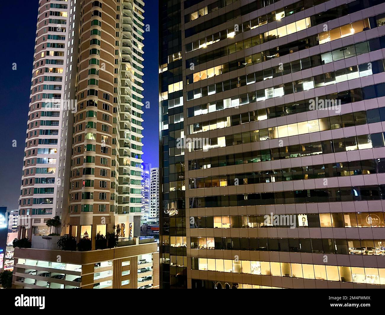 Bangkok, Thailand, modern architecture, city center, buildings, night ...