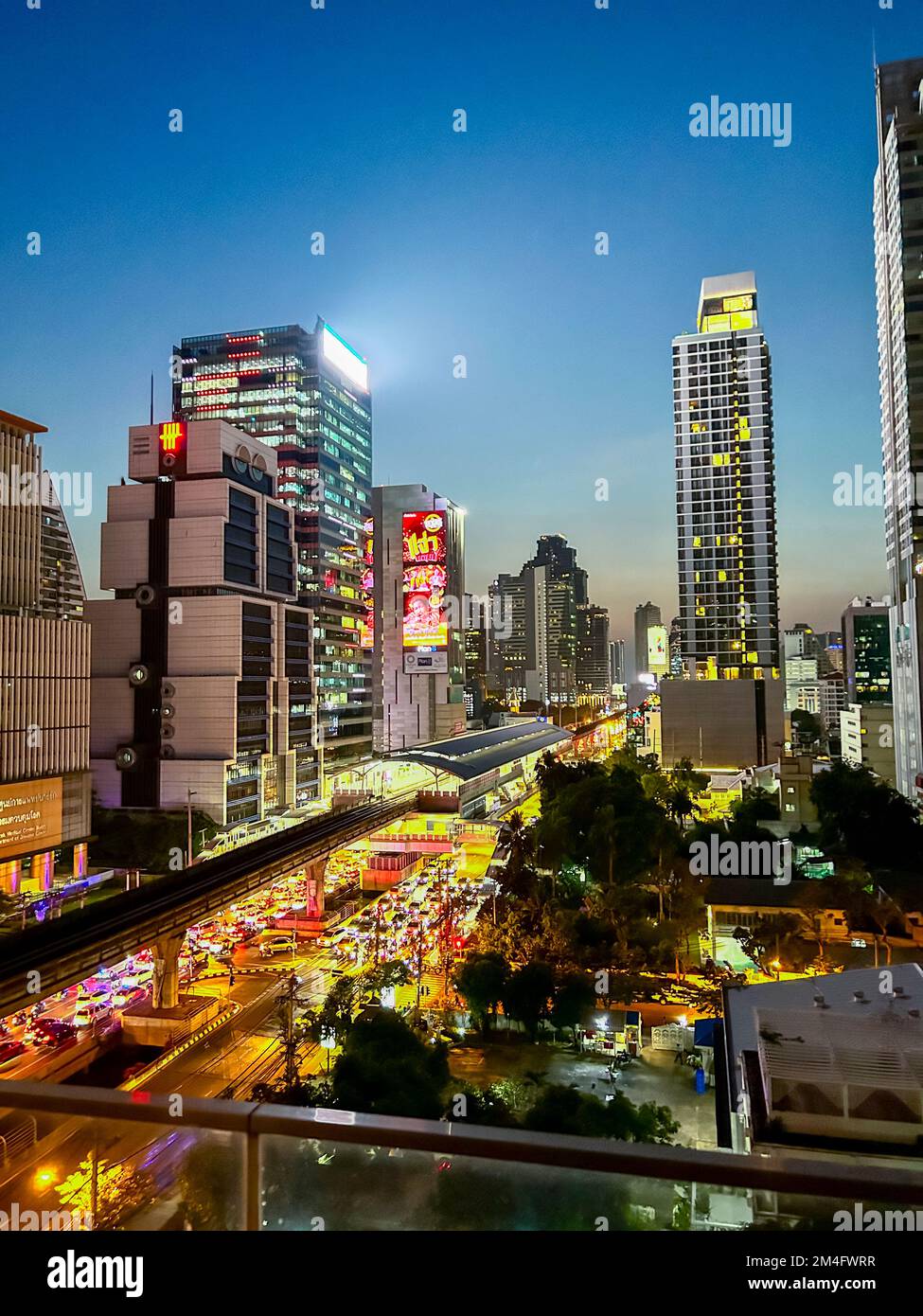 Bangkok, Thailand, Nighttime Views of CIty Center, Modern Architecture ...