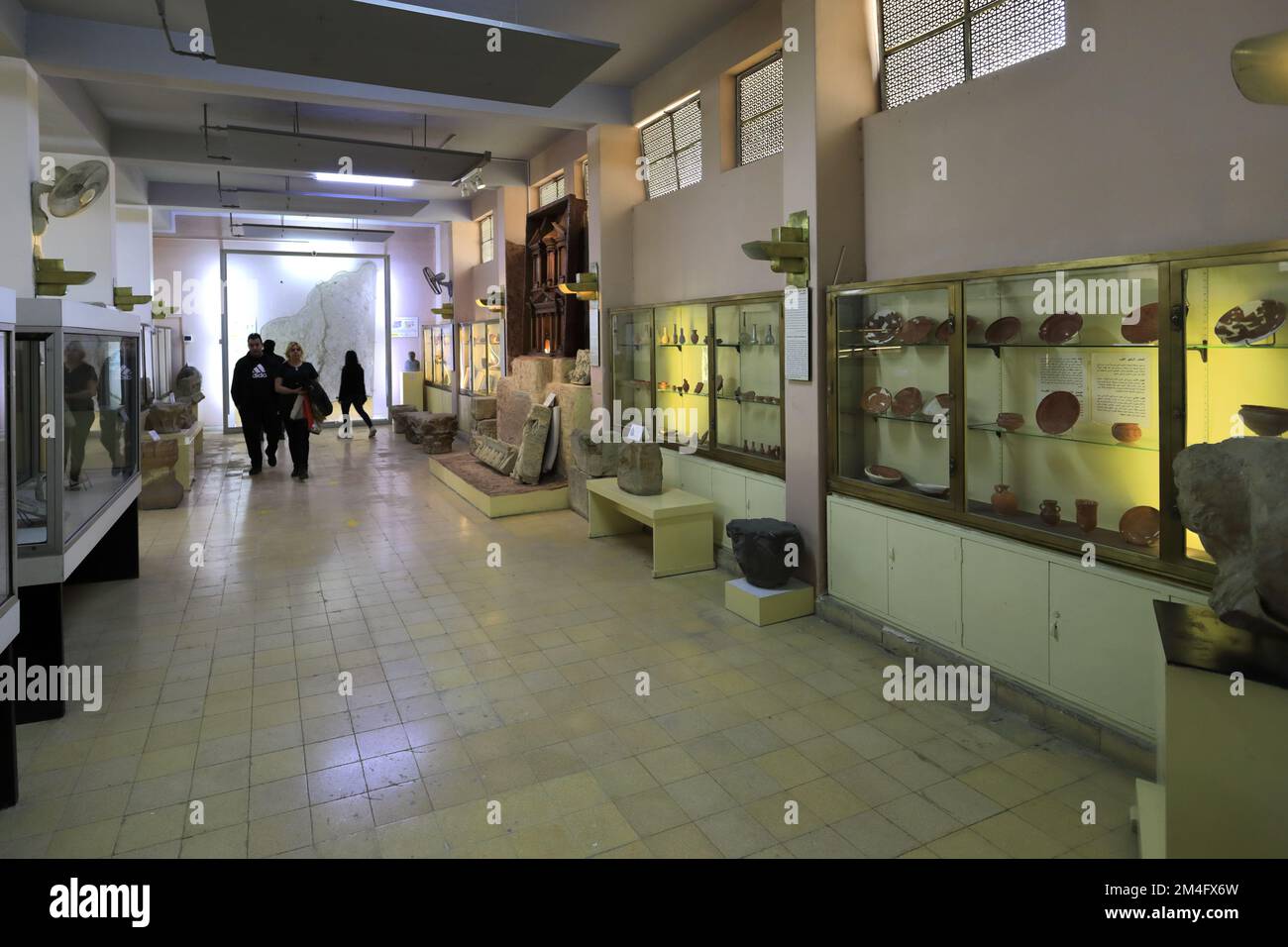 The interior of the museum of archaeology in the Citadel, Amman city ...