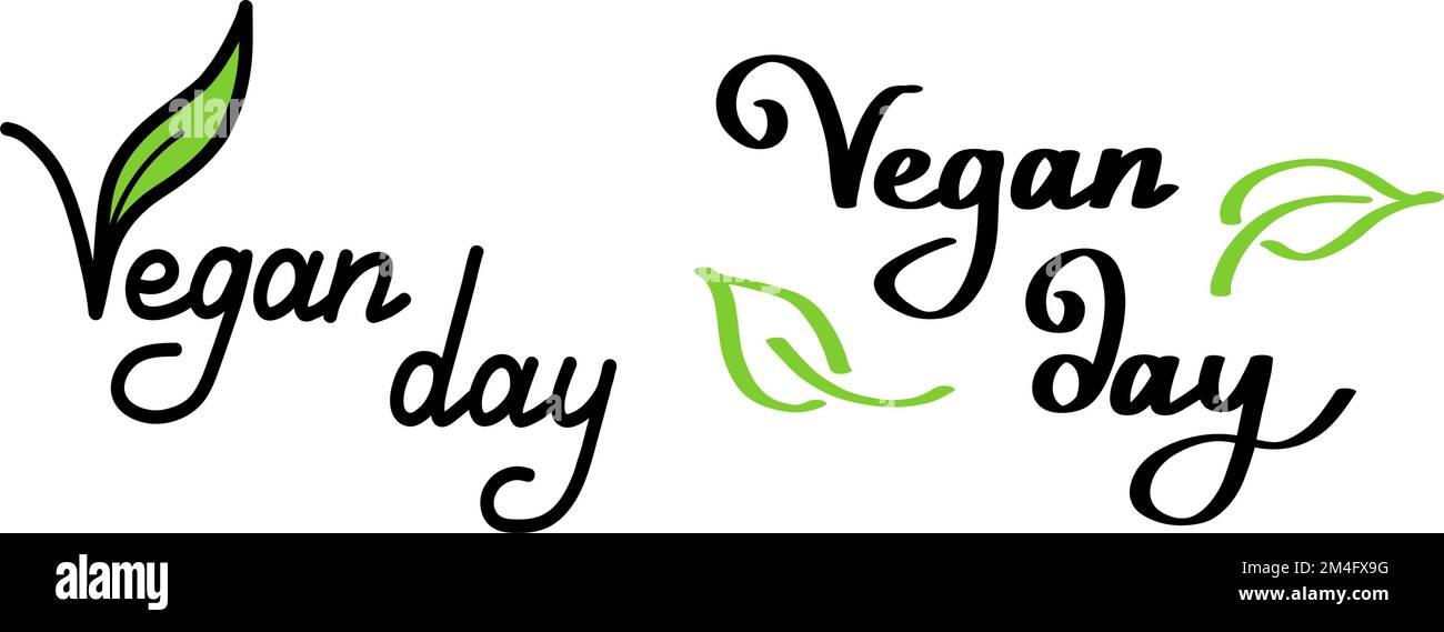 Vegan handdrawn text green vector lettering illustration. Calligraphy ...