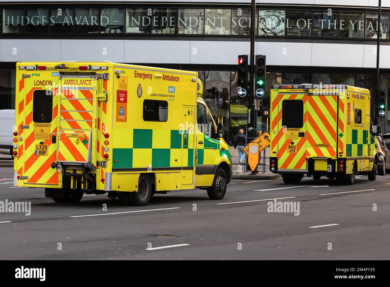 London, UK. 20th Dec, 2022. Ambulances belonging to the London ...