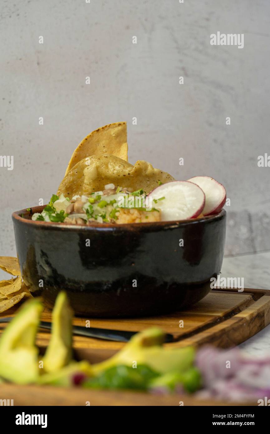 mexican food meat bowl, with meat juice cilantro and onion on the cover ...