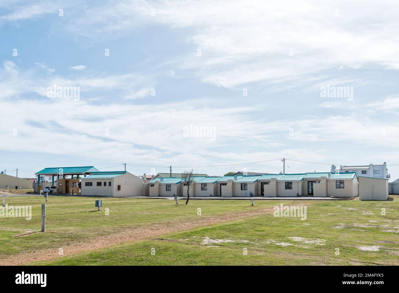Struisbaai, South Africa - Sep 21, 2022: Camping sites, chalets and the ...
