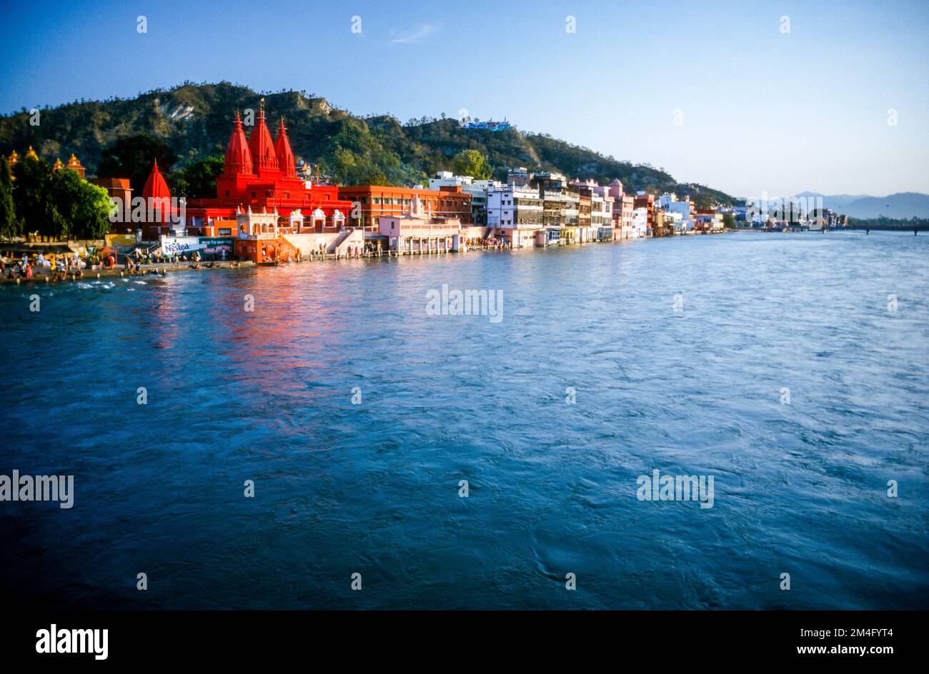 Haridwar at river Ganges is one of the four Kumbha Mela-places Stock ...