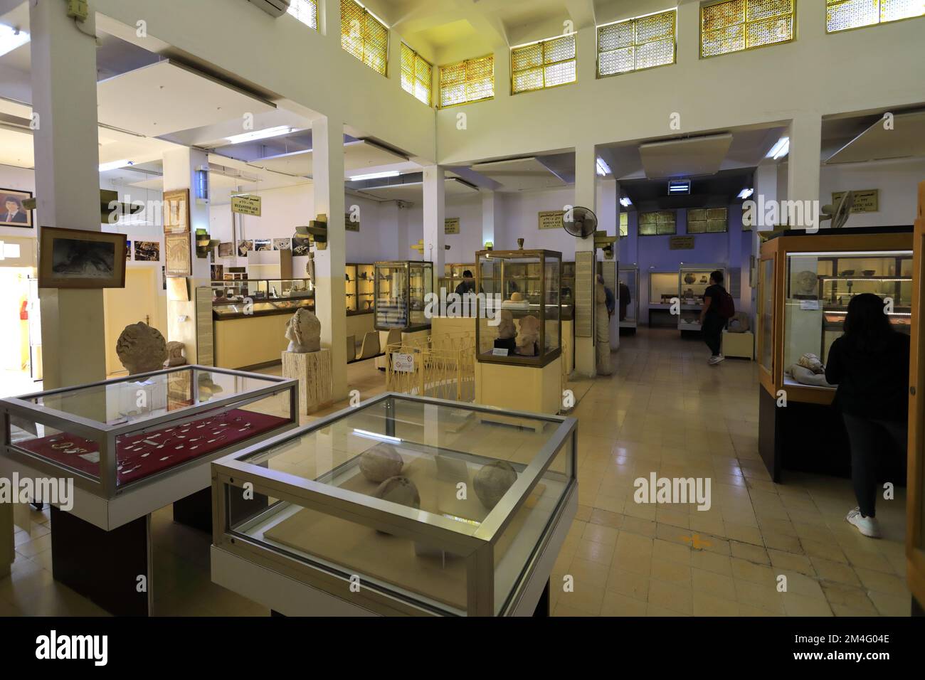 The interior of the museum of archaeology in the Citadel, Amman city ...