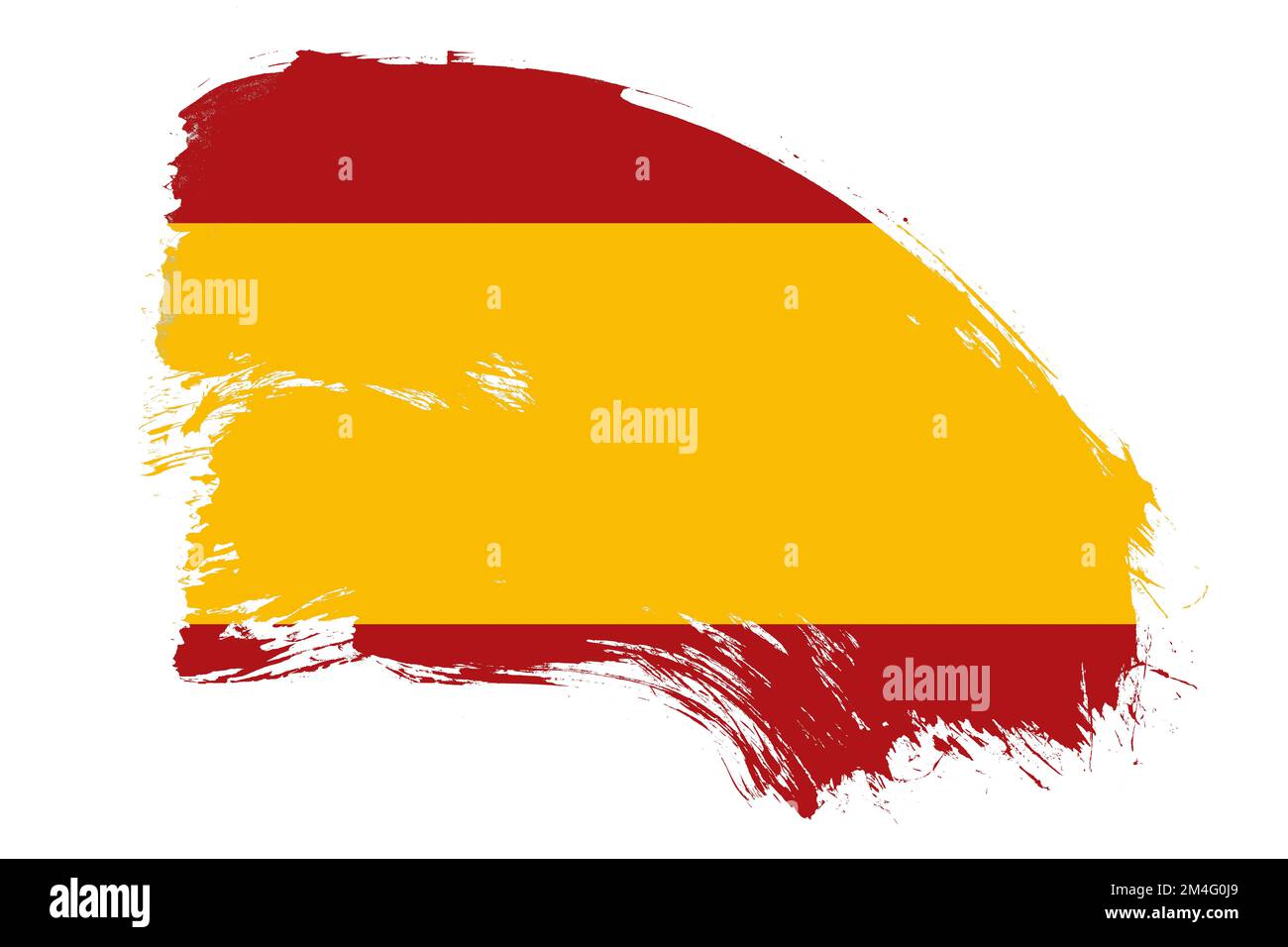 Spain flag on white background with abstract paint brush texture effect ...
