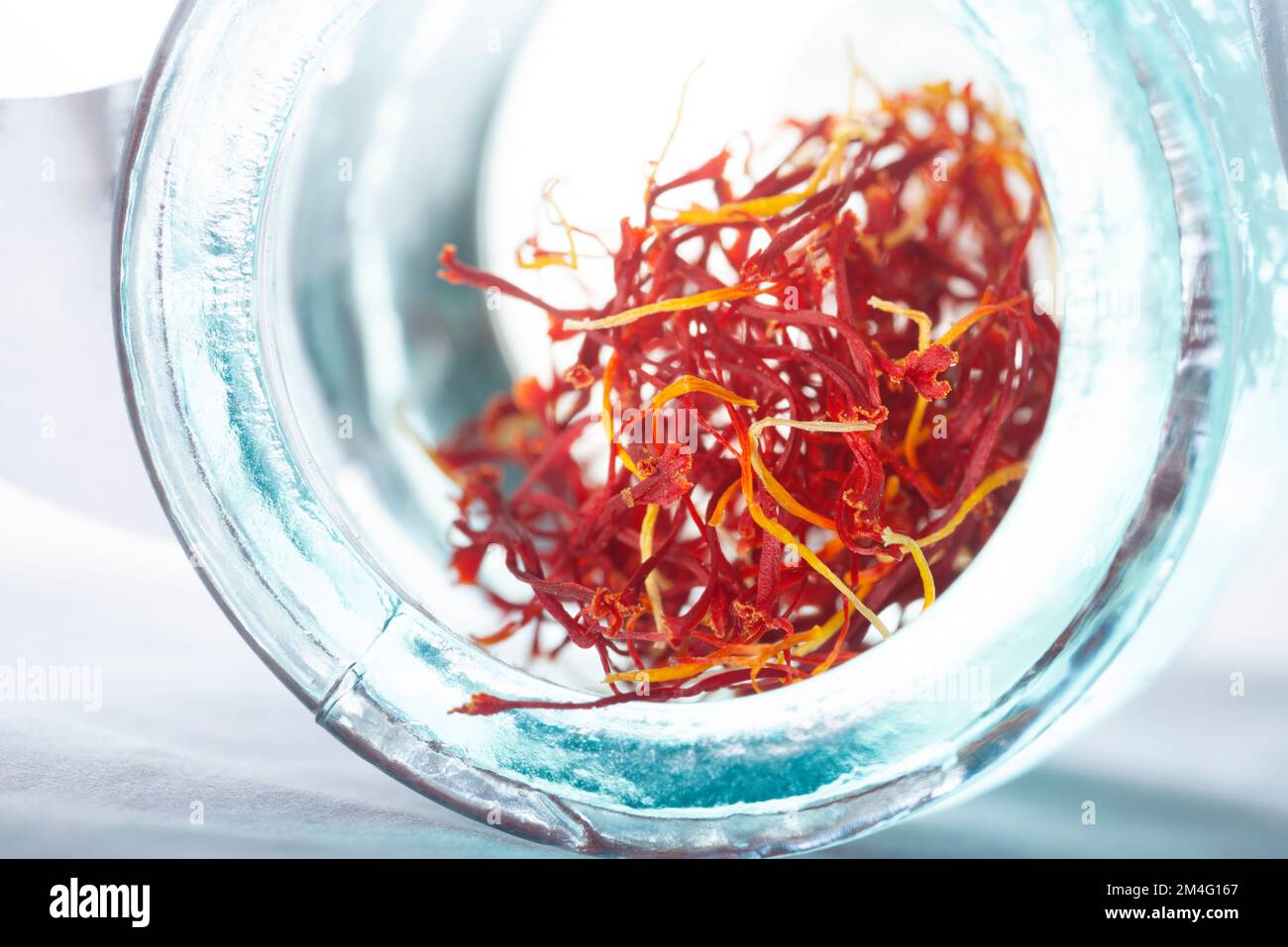 Saffron From Glass Jar Stock Photo - Alamy