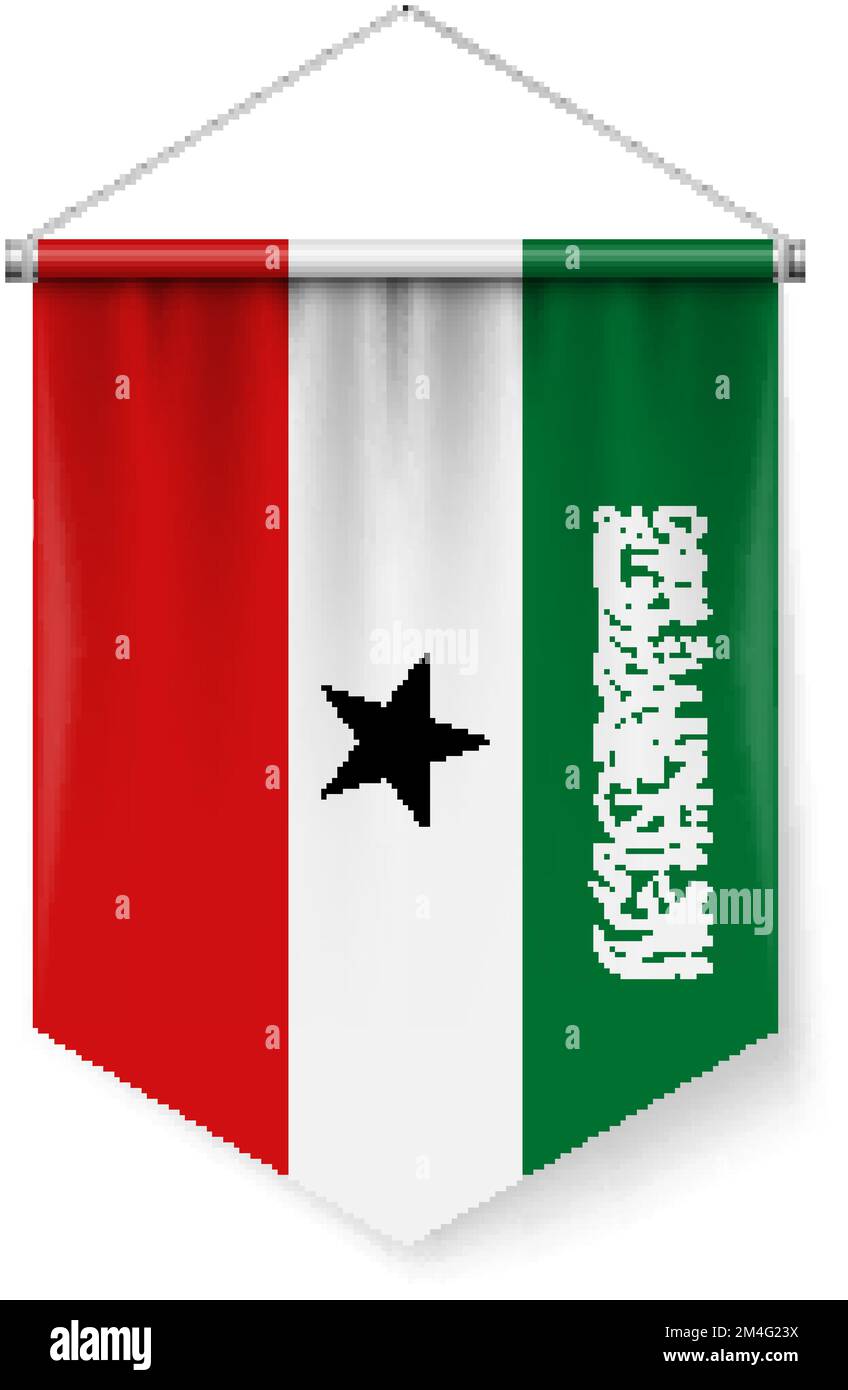 Vertical Pennant Flag of Somaliland as Icon on White Background with Shadow Effects. Patriotic ...
