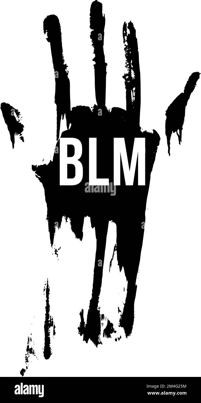 Bloody Hand in Black Color, Design Concept for Stand Against Racial ...
