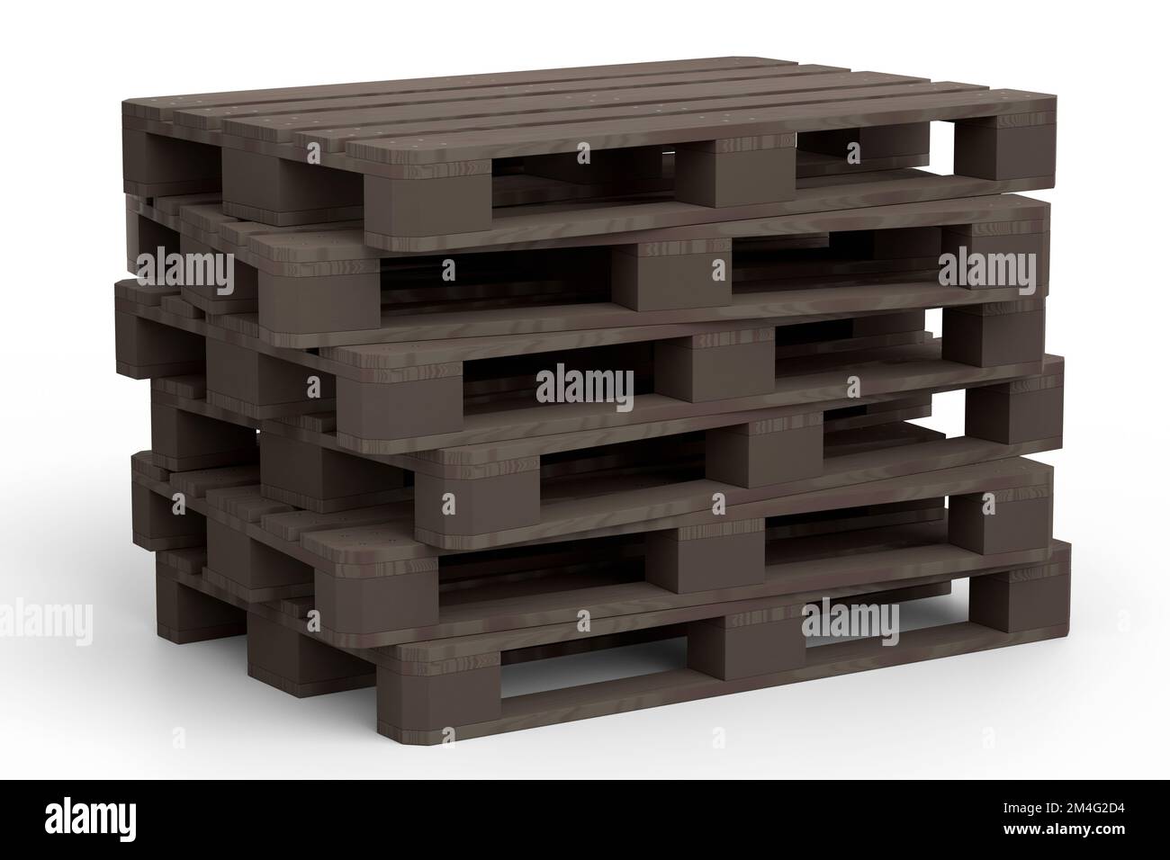 Set of wooden pallet for warehouse cargo storage isolated on white ...