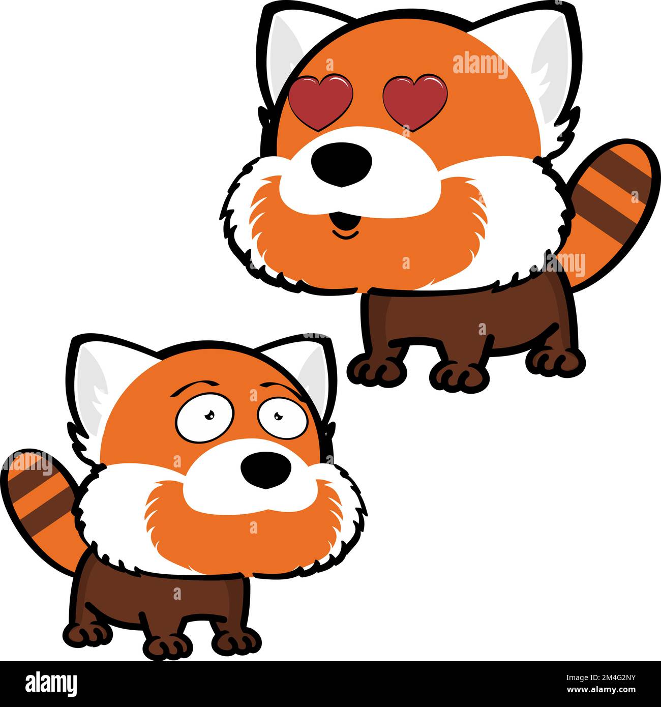 in love big head red panda character cartoon expressions pack ...