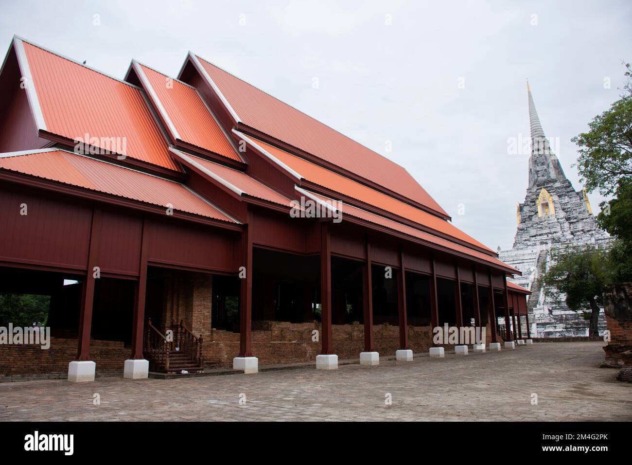 Ancient old building church or antique ruin ubosot of Wat Phu Khao Thong or Phukhao Thong temple ...