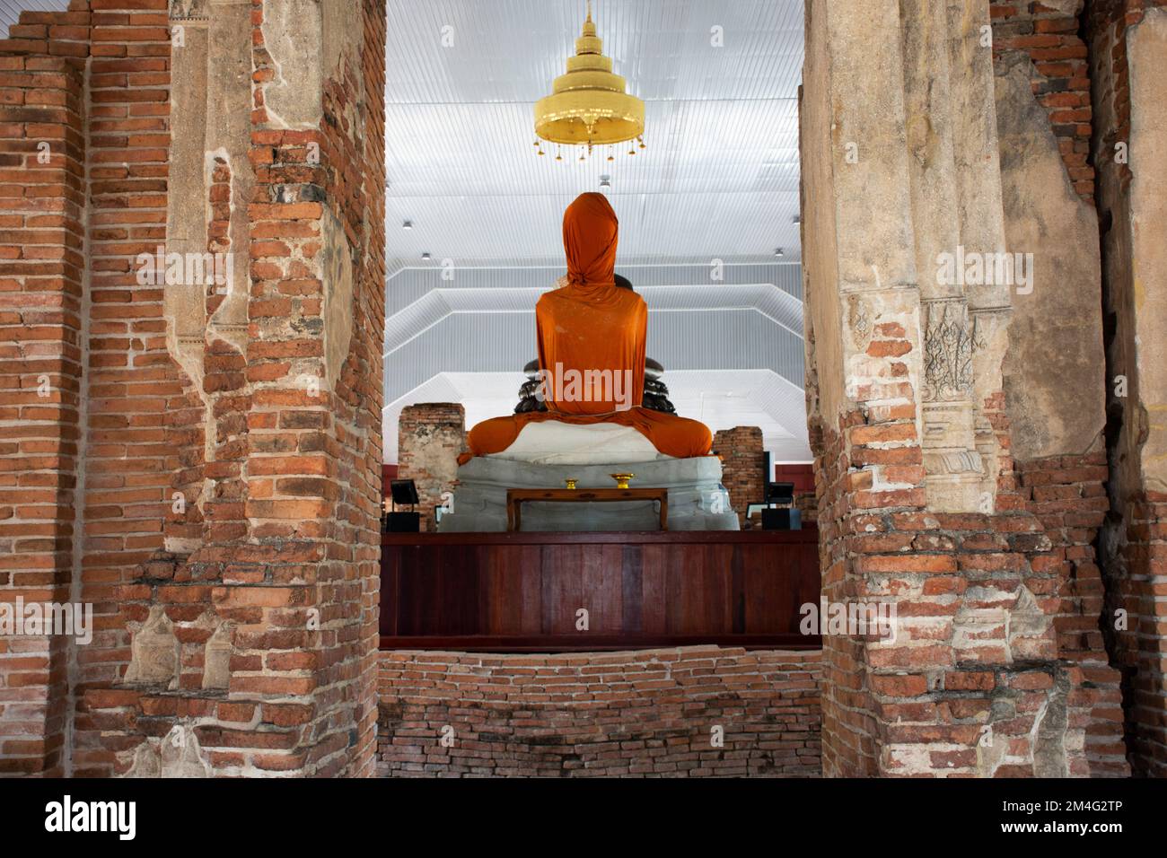 Broken damage buddha statues for thai people travelers travel visit ...