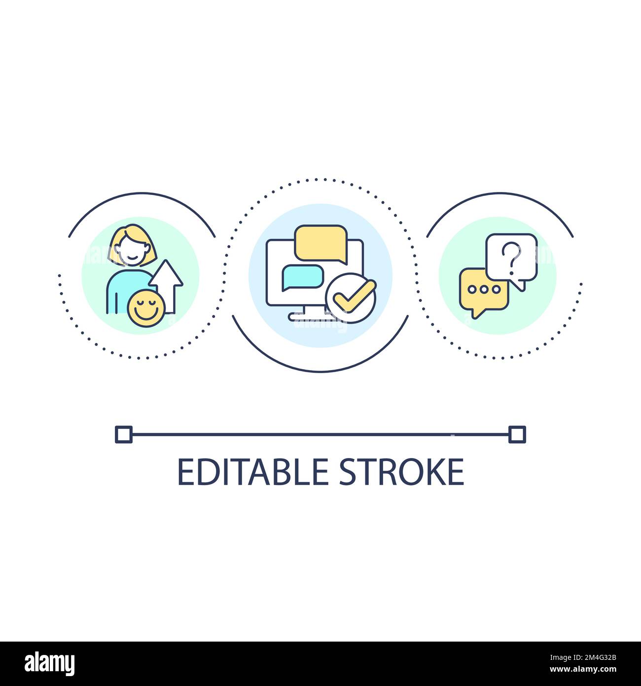 Efficient communication with customers loop concept icon Stock Vector ...