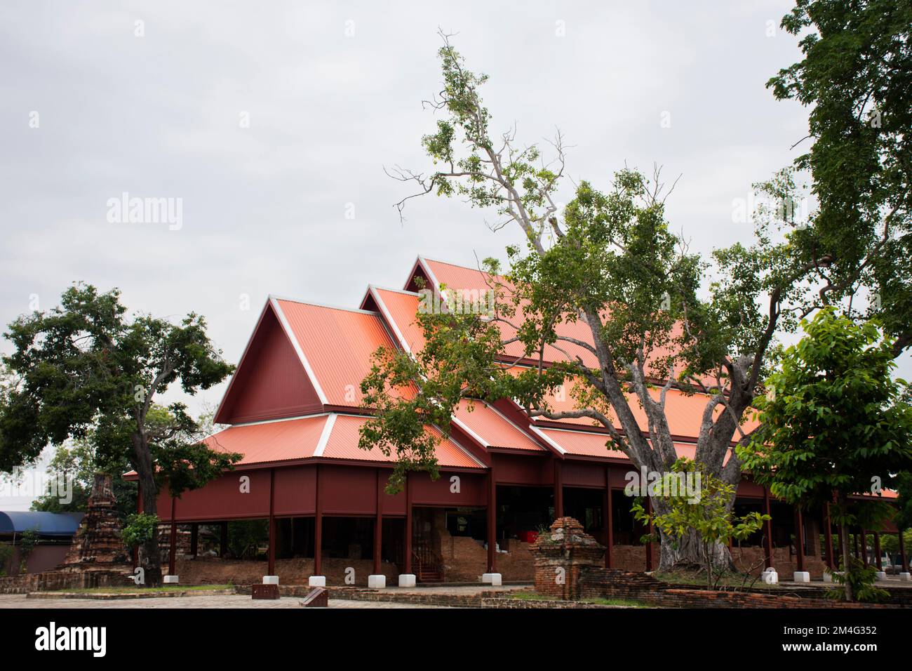 Ancient old building church or antique ruin ubosot of Wat Phu Khao ...