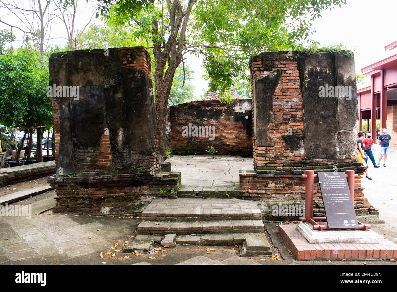 Ancient brick building antique ruin in archaeological site for thai ...