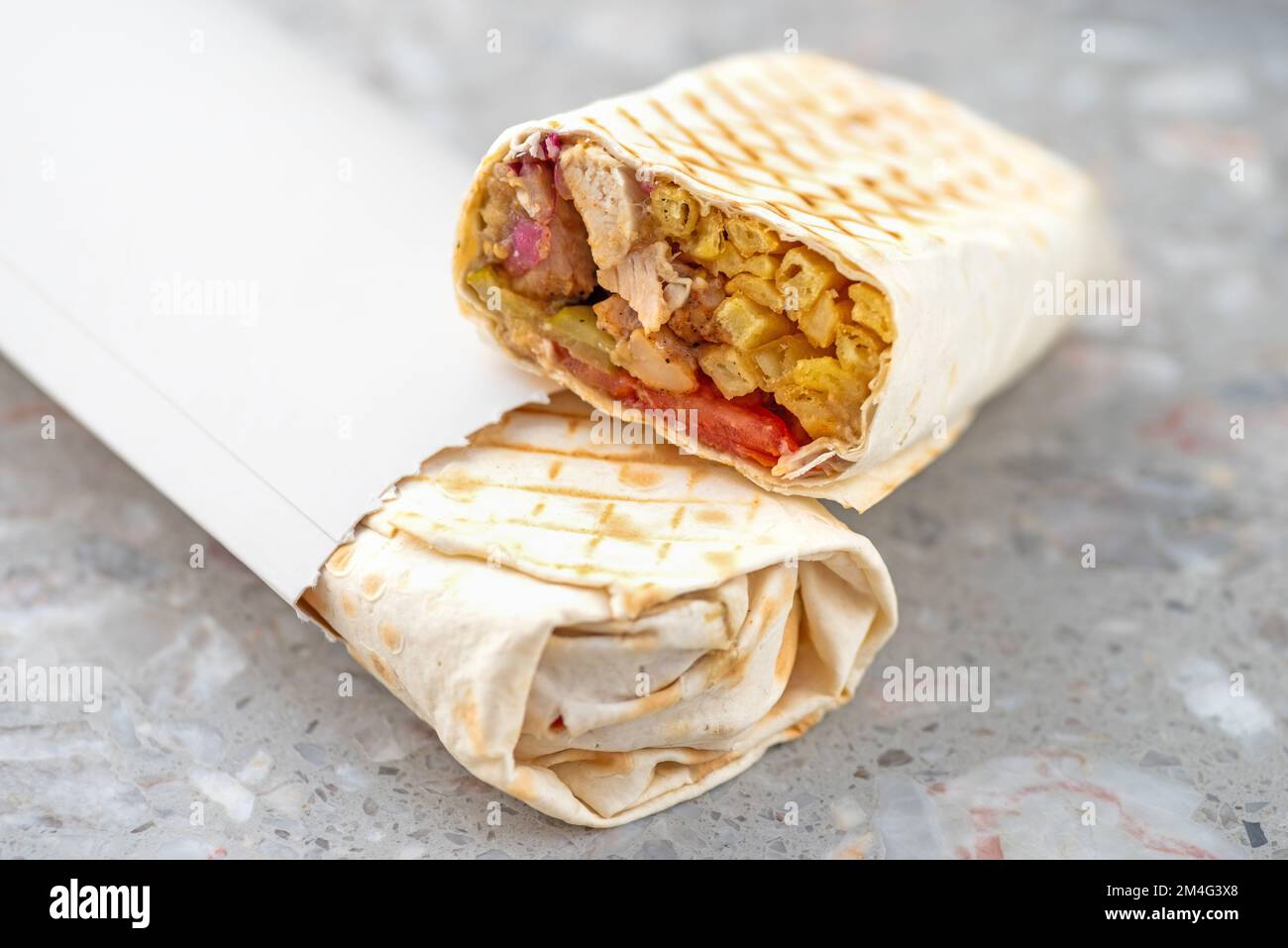 Shawarma sandwich gyro fresh roll of lavash, chicken beef shawarma ...