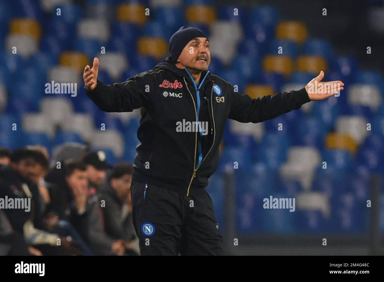 Luciano Spalletti Manager of SSC Napoli gesticulates during the ...
