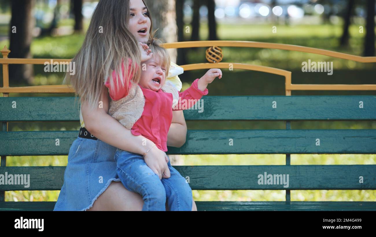 Mother soothing crying baby newborn hi-res stock photography and images ...