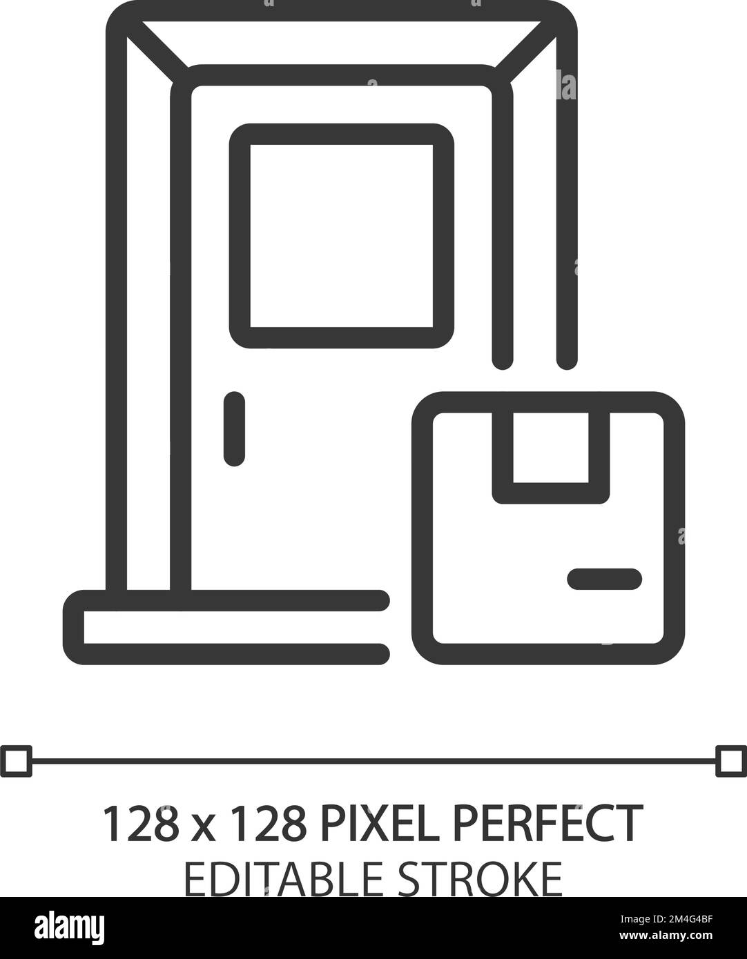 Door to door delivery pixel perfect linear icon Stock Vector Image ...