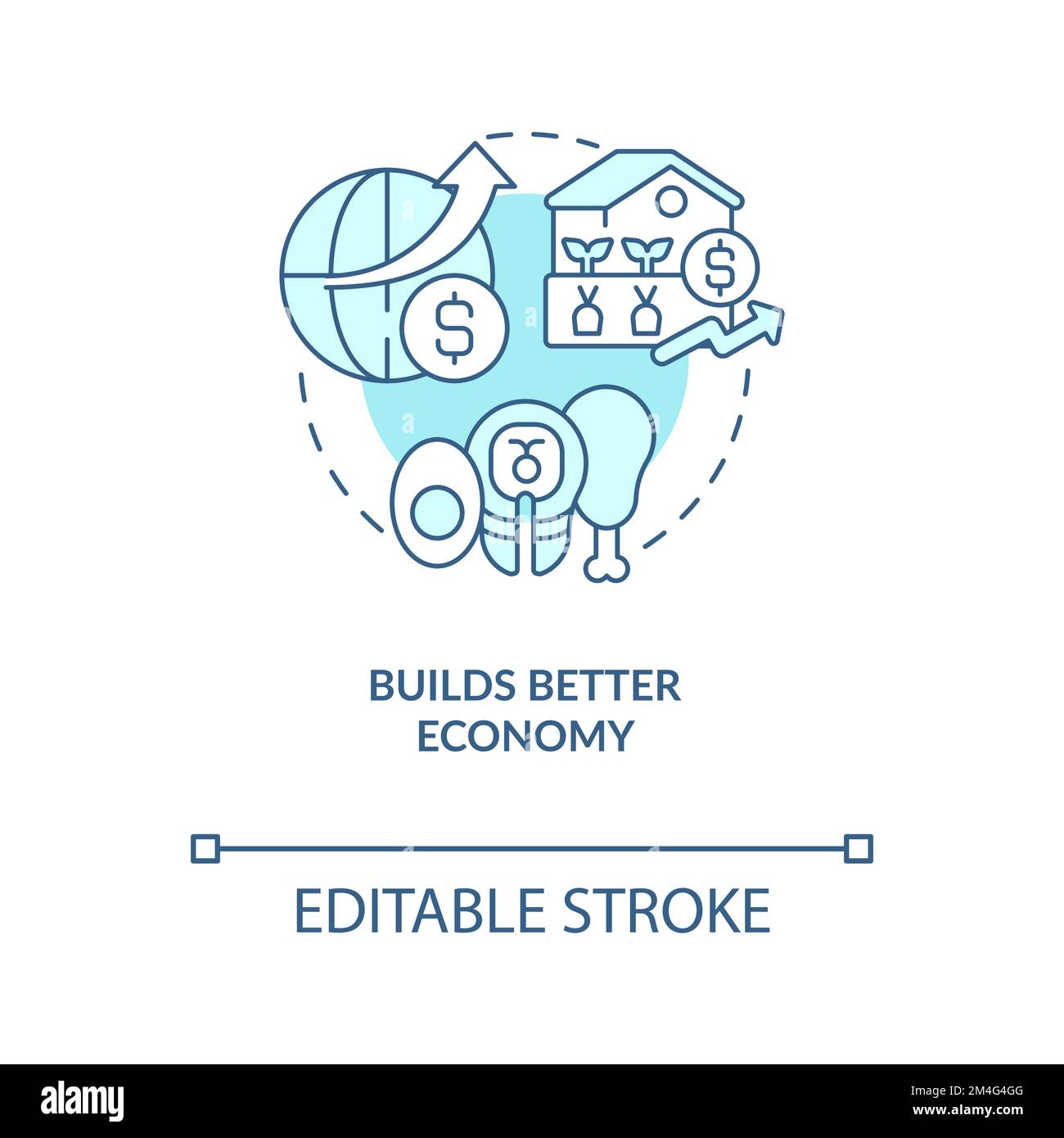 Builds better economy turquoise concept icon Stock Vector Image & Art ...