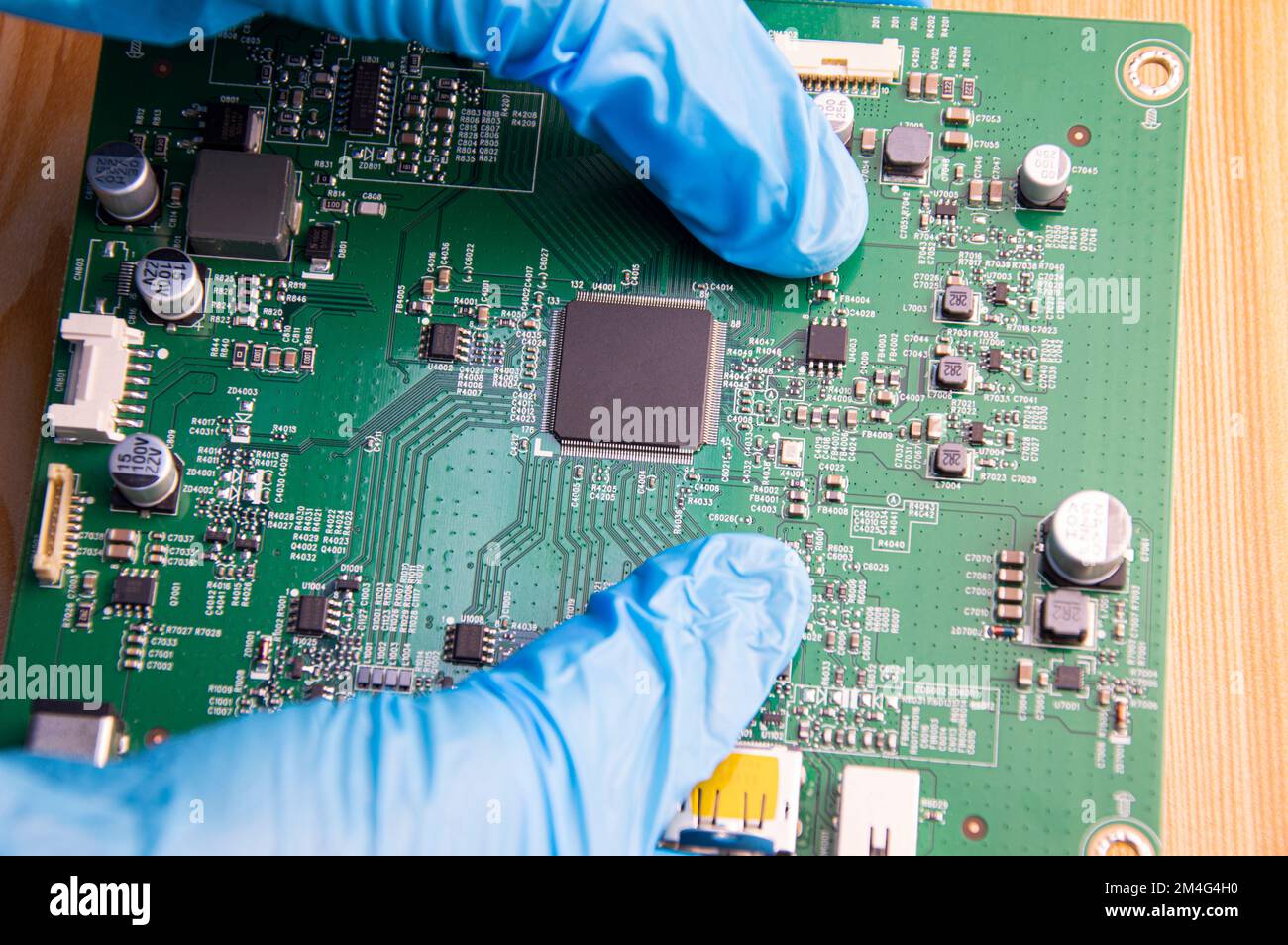 top view of electronic motherboard Stock Photo - Alamy