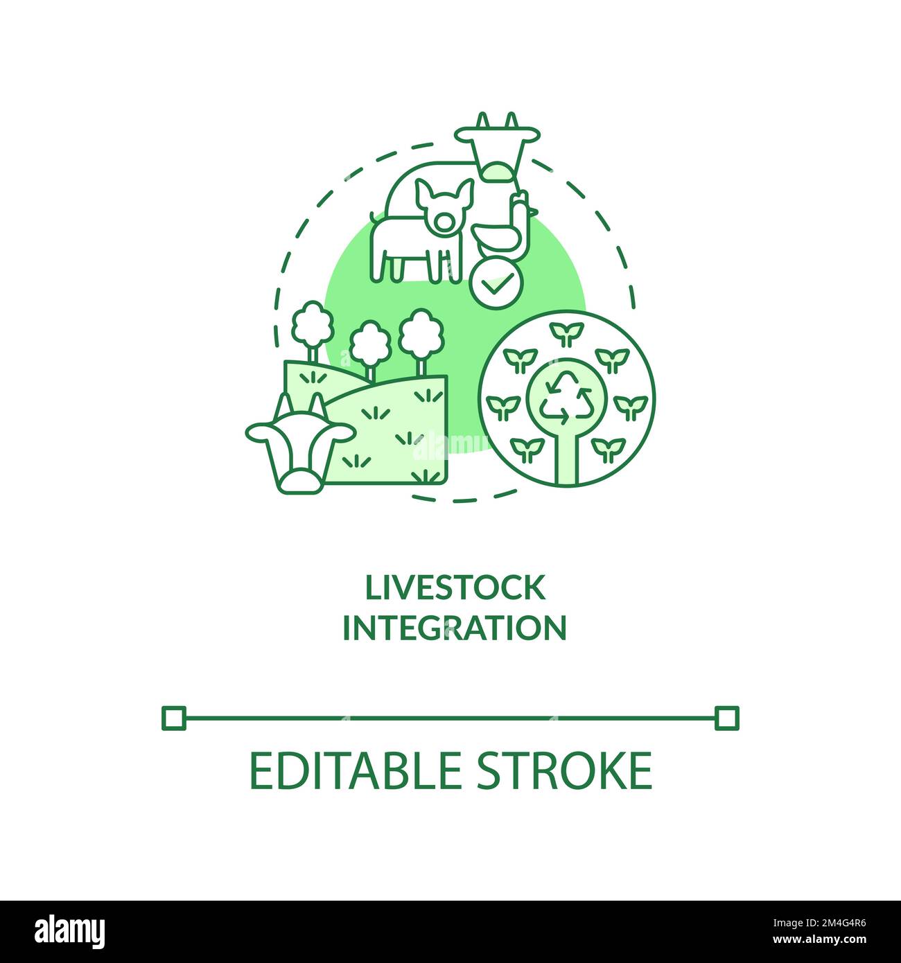 Livestock integration green concept icon Stock Vector Image & Art - Alamy