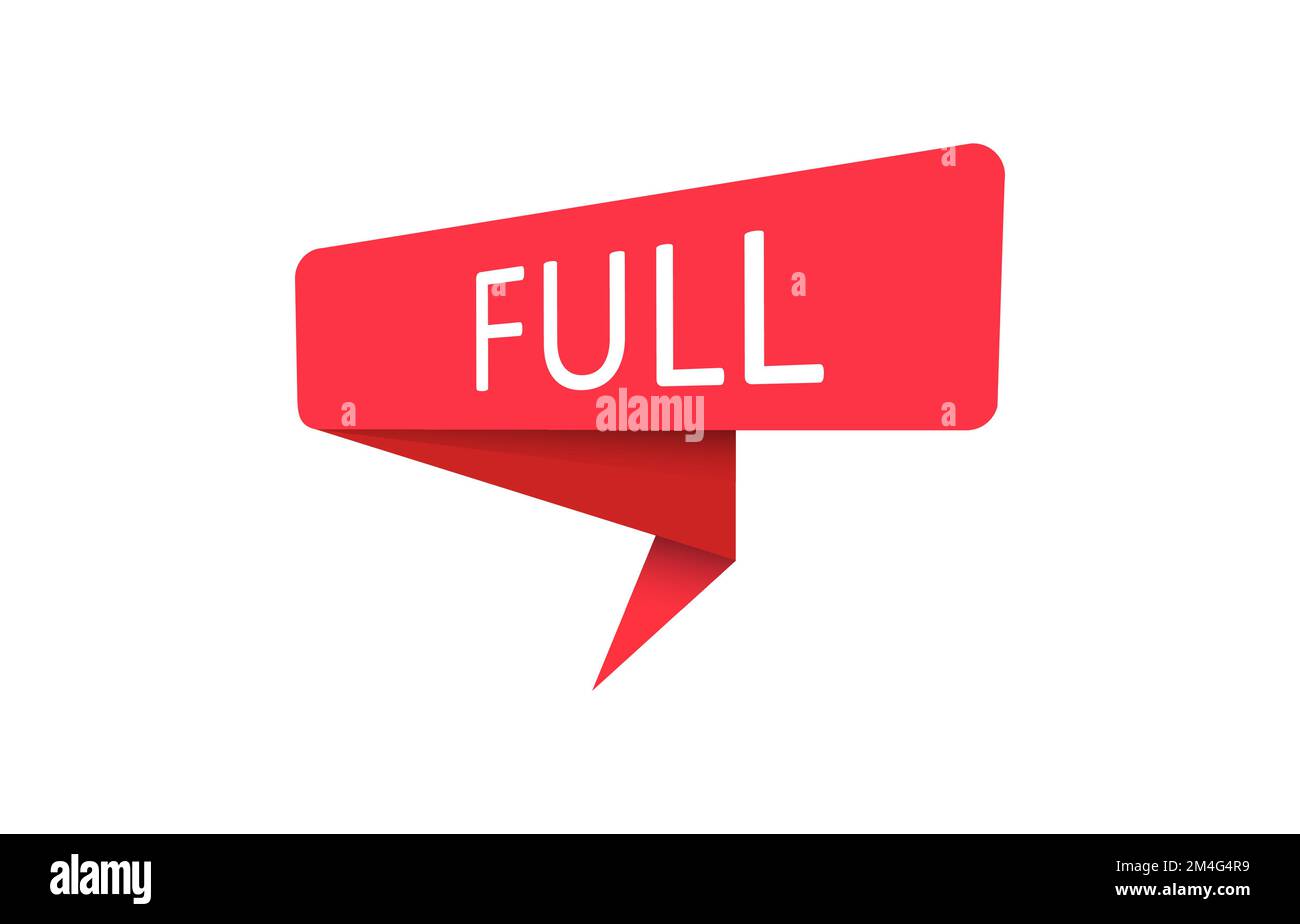 Full. A red banner, pointer, sticker, label or speech bubble for apps ...
