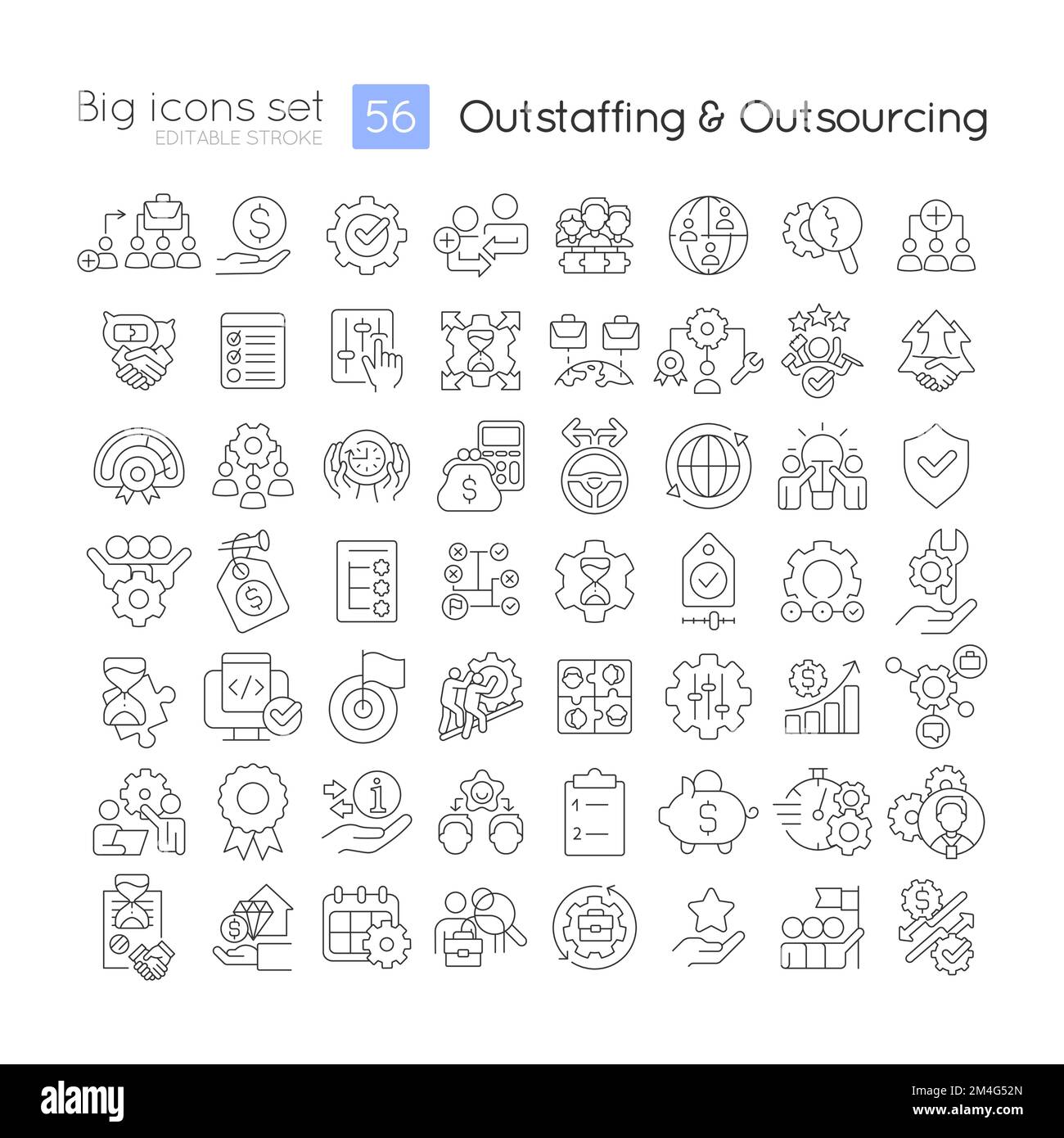 Managing contract workers linear icons set Stock Vector Image & Art - Alamy