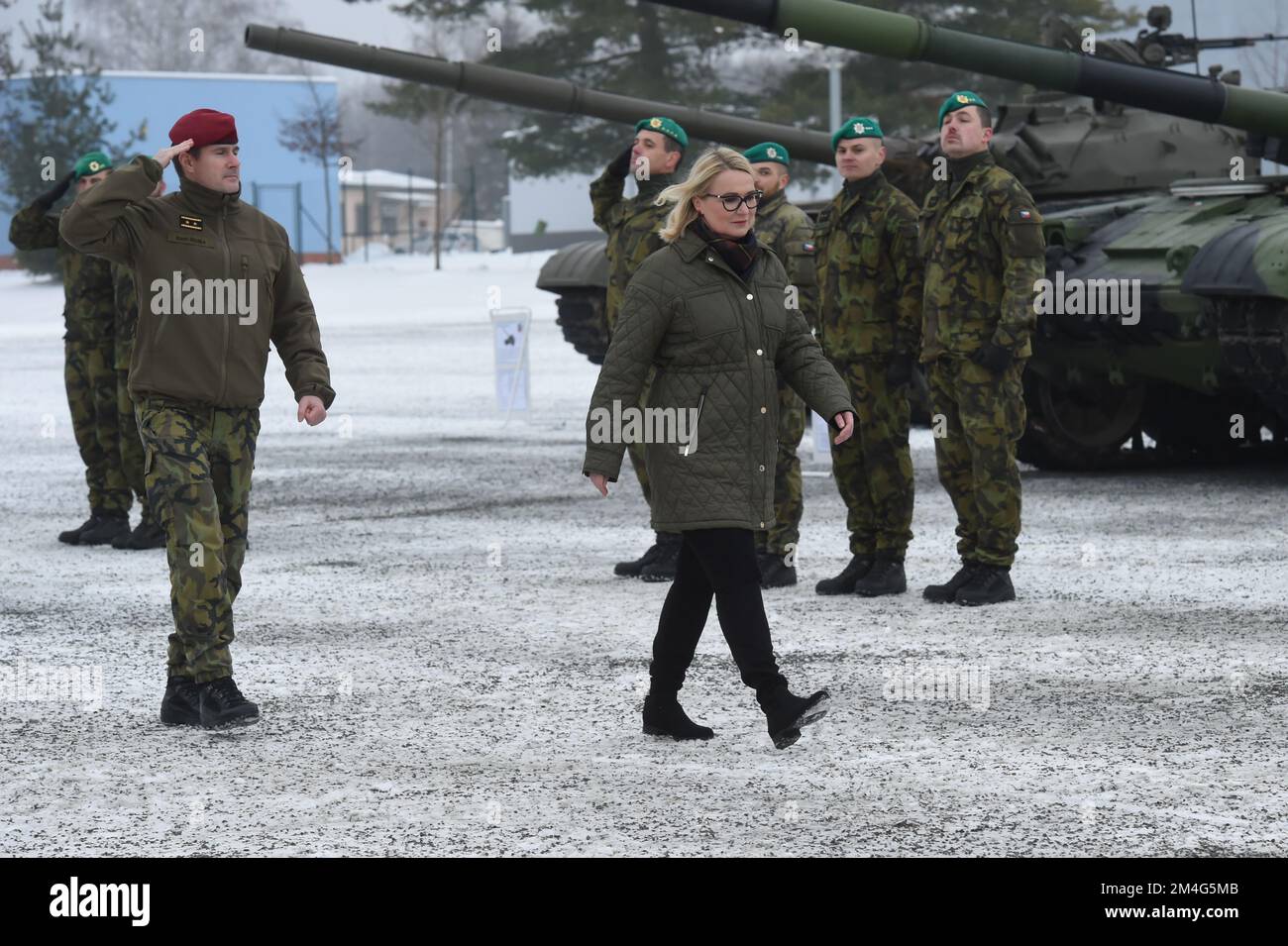 Praslavice, Czech Republic. 21st Dec, 2022. Czech Defence Minister Jana ...
