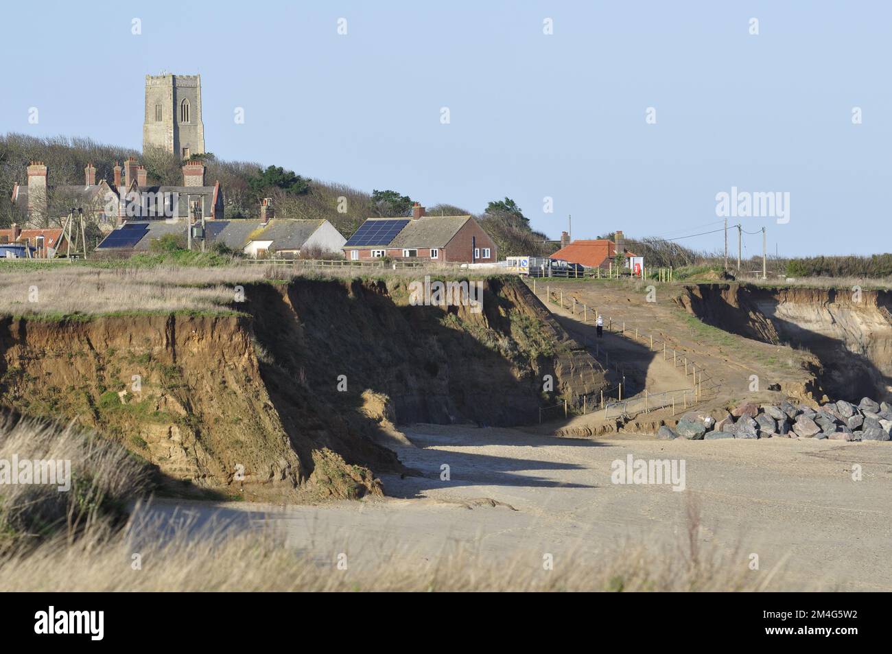 Coastal erosion at Happisburgh, north-east Norfolk, England, UK Stock ...