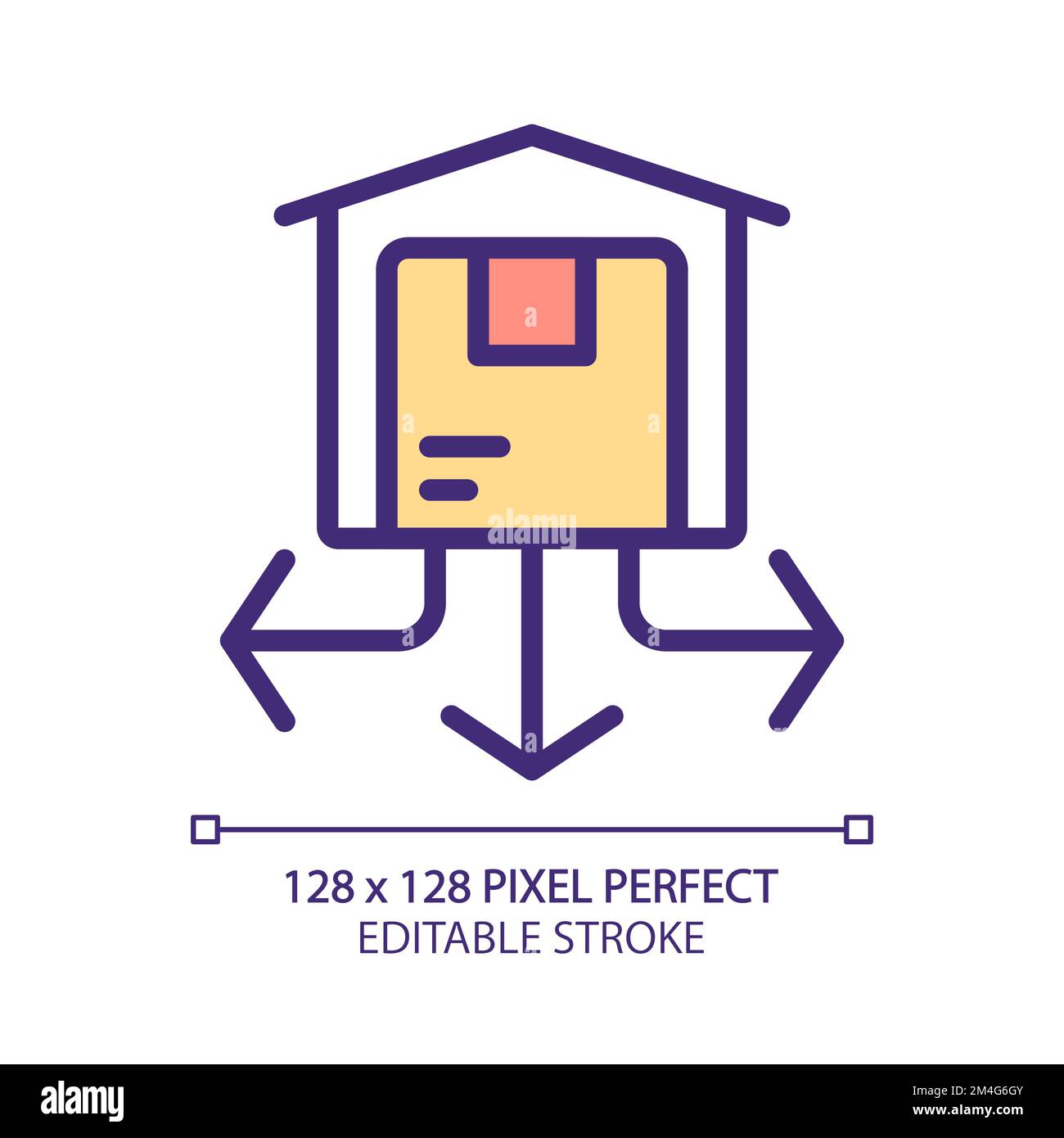 Distribution center pixel perfect RGB color icon Stock Vector Image ...