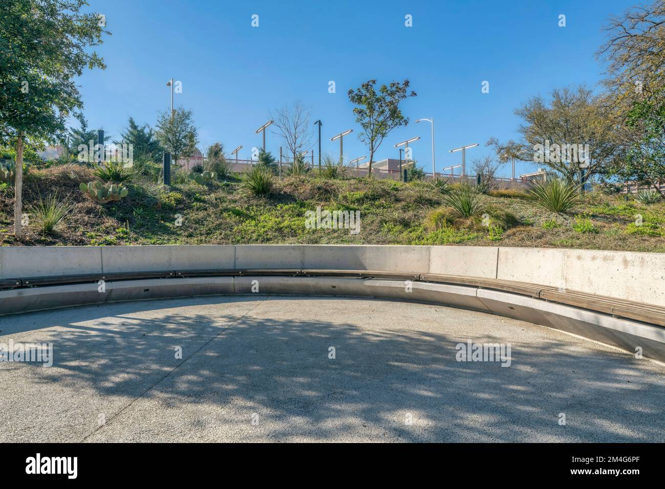 Walking or skating trail with built in seats at Waterloo Park In Austin ...