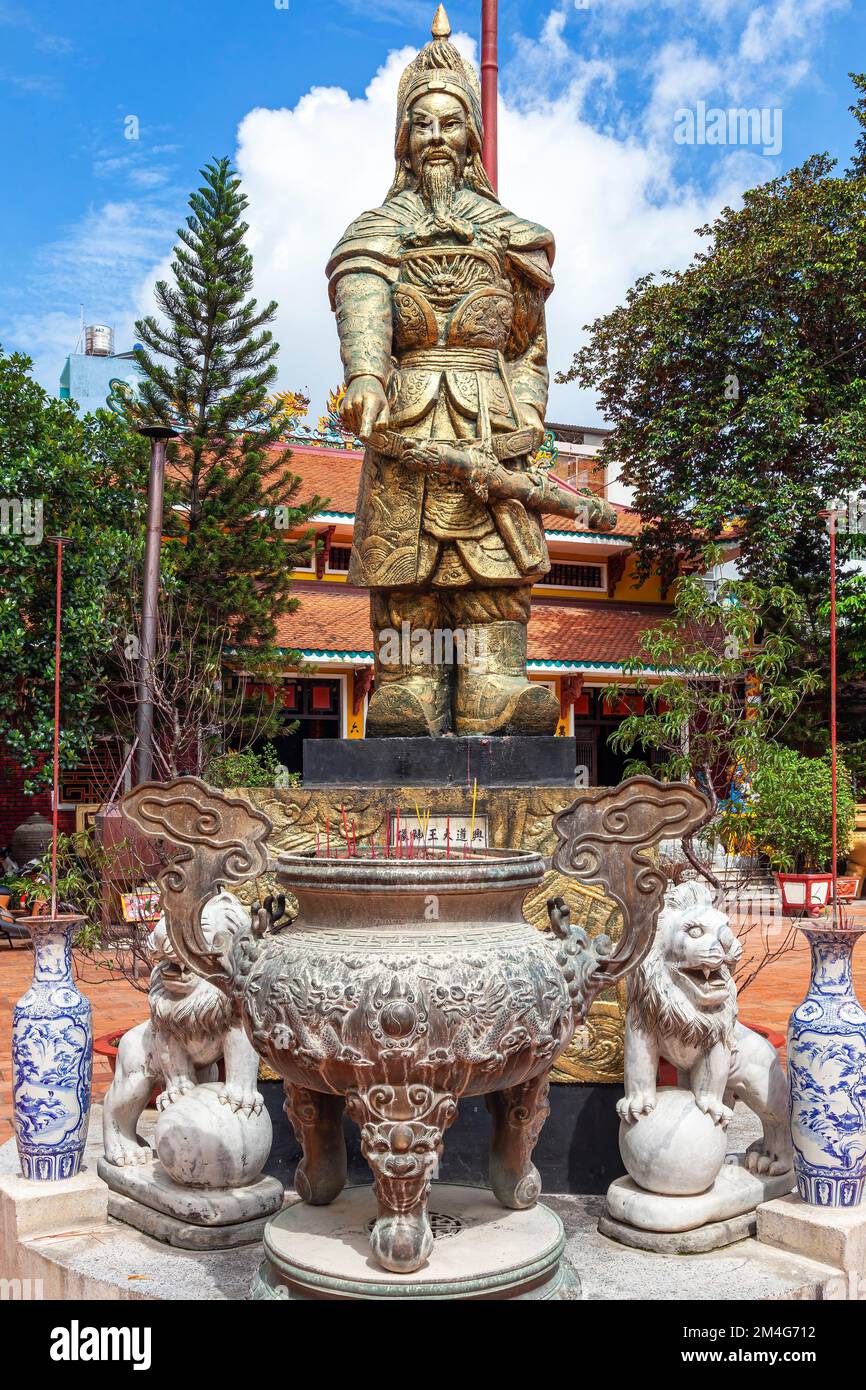 Warrior statue at Tran Hung Dao temple, Saigon, Vietnam Stock Photo - Alamy
