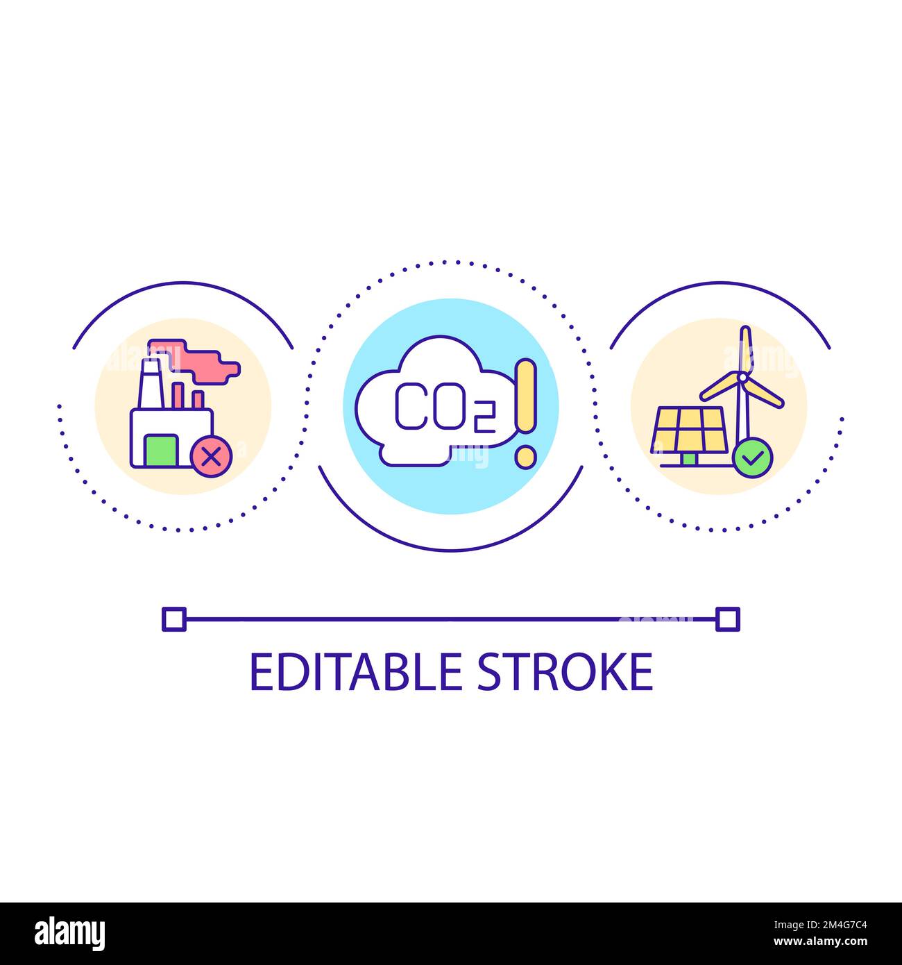 Reduce carbon emissions loop concept icon Stock Vector Image & Art - Alamy
