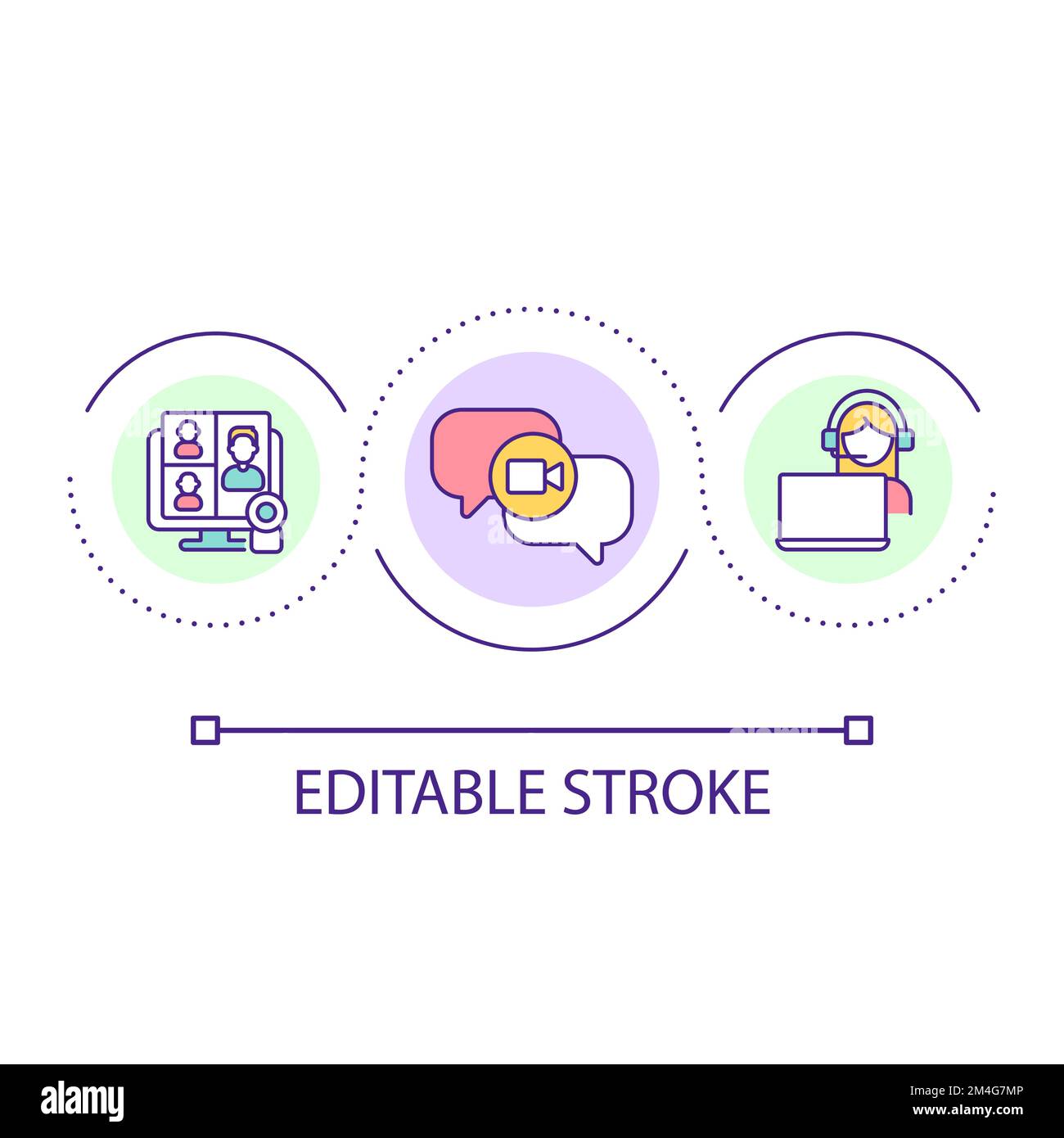 Remote team communication loop concept icon Stock Vector Image & Art ...