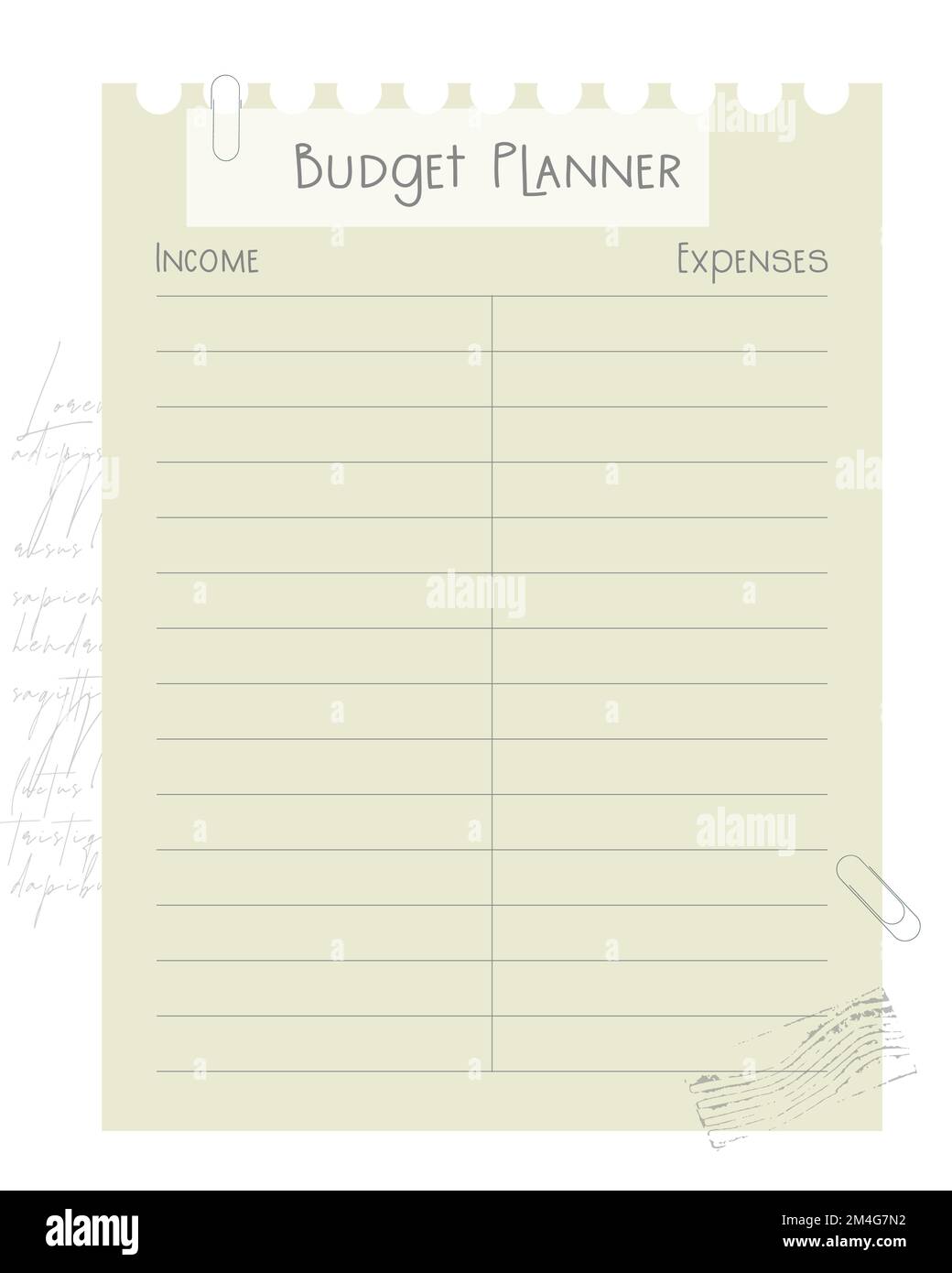 Budget planner template page design collage scrapbooking vintage style ...