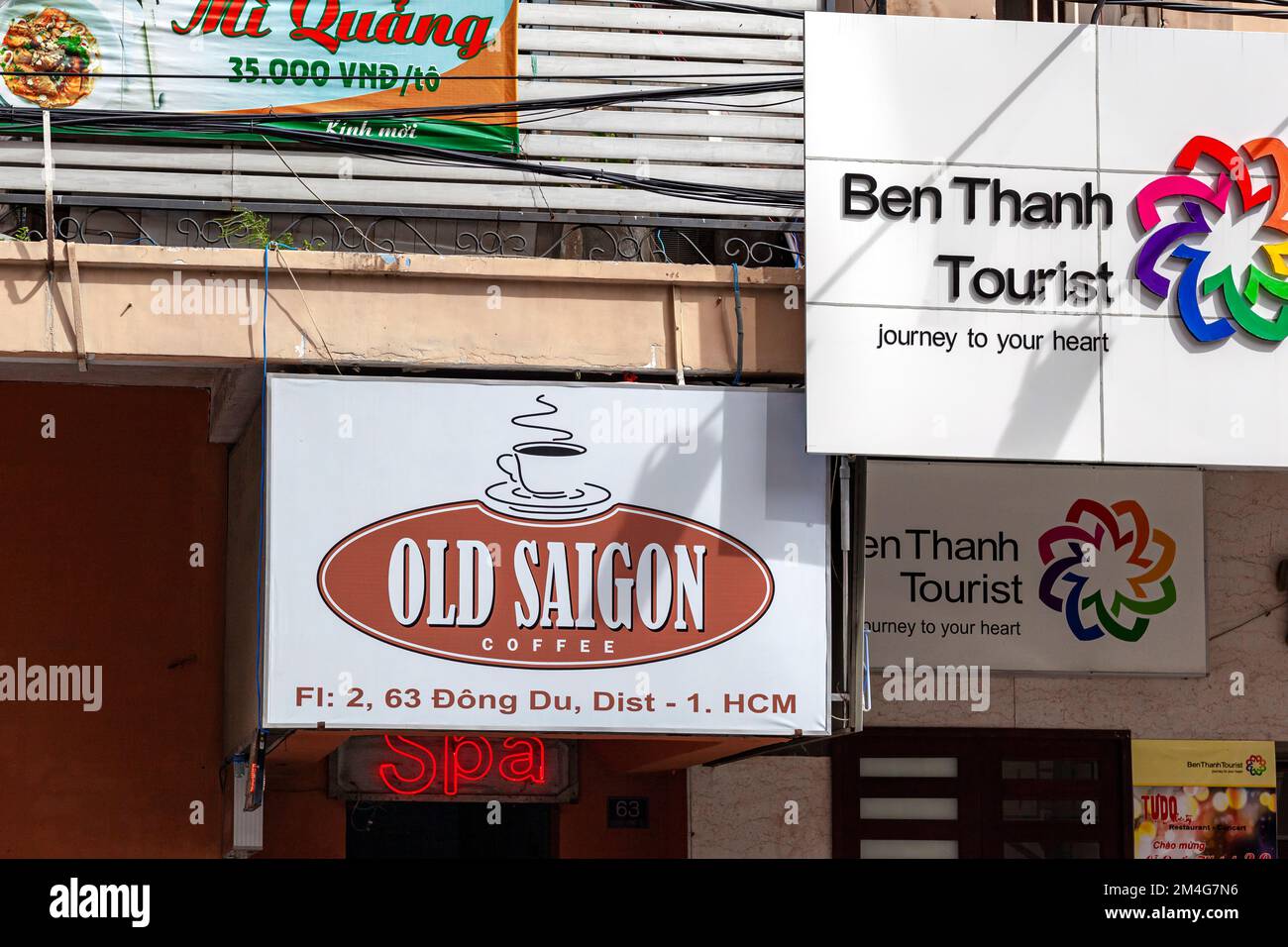 Spa and Coffee Shop display sign boards, Ho Chi Minh City, Vietnam ...