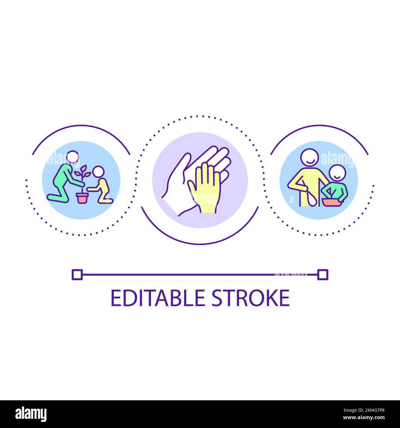 Family weekend activities loop concept icon Stock Vector Image & Art ...