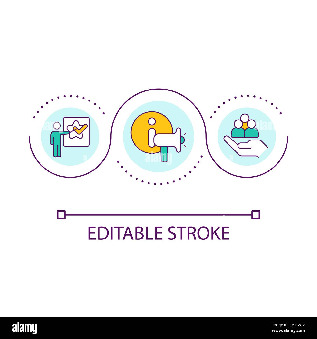 Share work updates with employees loop concept icon Stock Vector Image ...