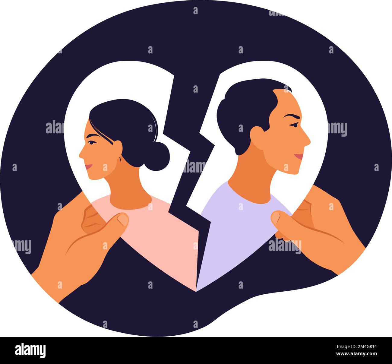 Man and a woman in a quarrel. Conflicts between husband and wife ...