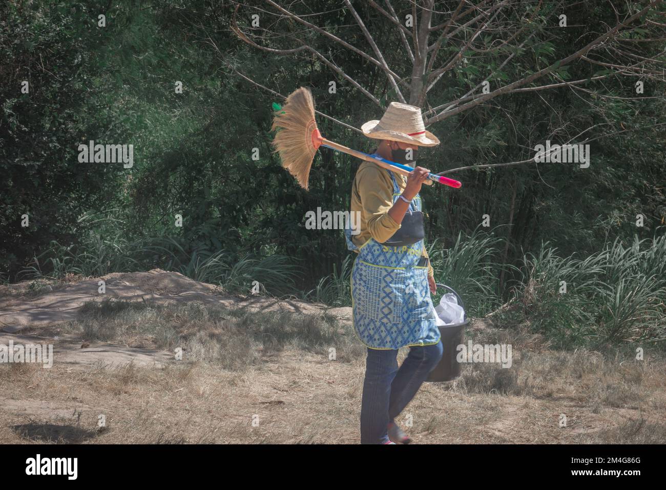 Pattaya, Thailand- December 19, 2022: Asian female worker during ...