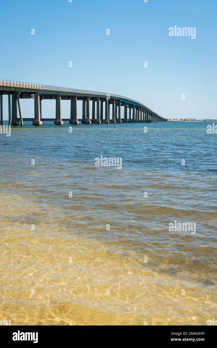 Navarre Beach Causeway over the waterway in Destin, Florida vertical ...