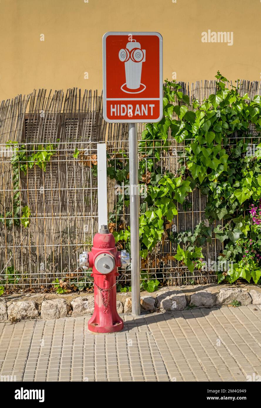 Parkverbot, Warnschild Hidrant, Hydrant, Strassenschild, Verkehrsschild ...