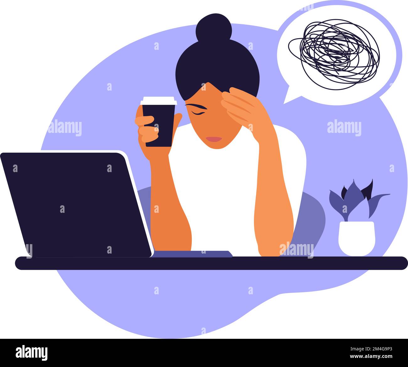 Professional burnout syndrome. Frustrated worker, mental health ...