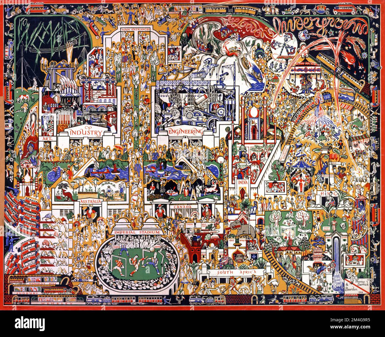 London's Underground to Wembley - Thomas Derrick & Bawden, 1924 Stock ...