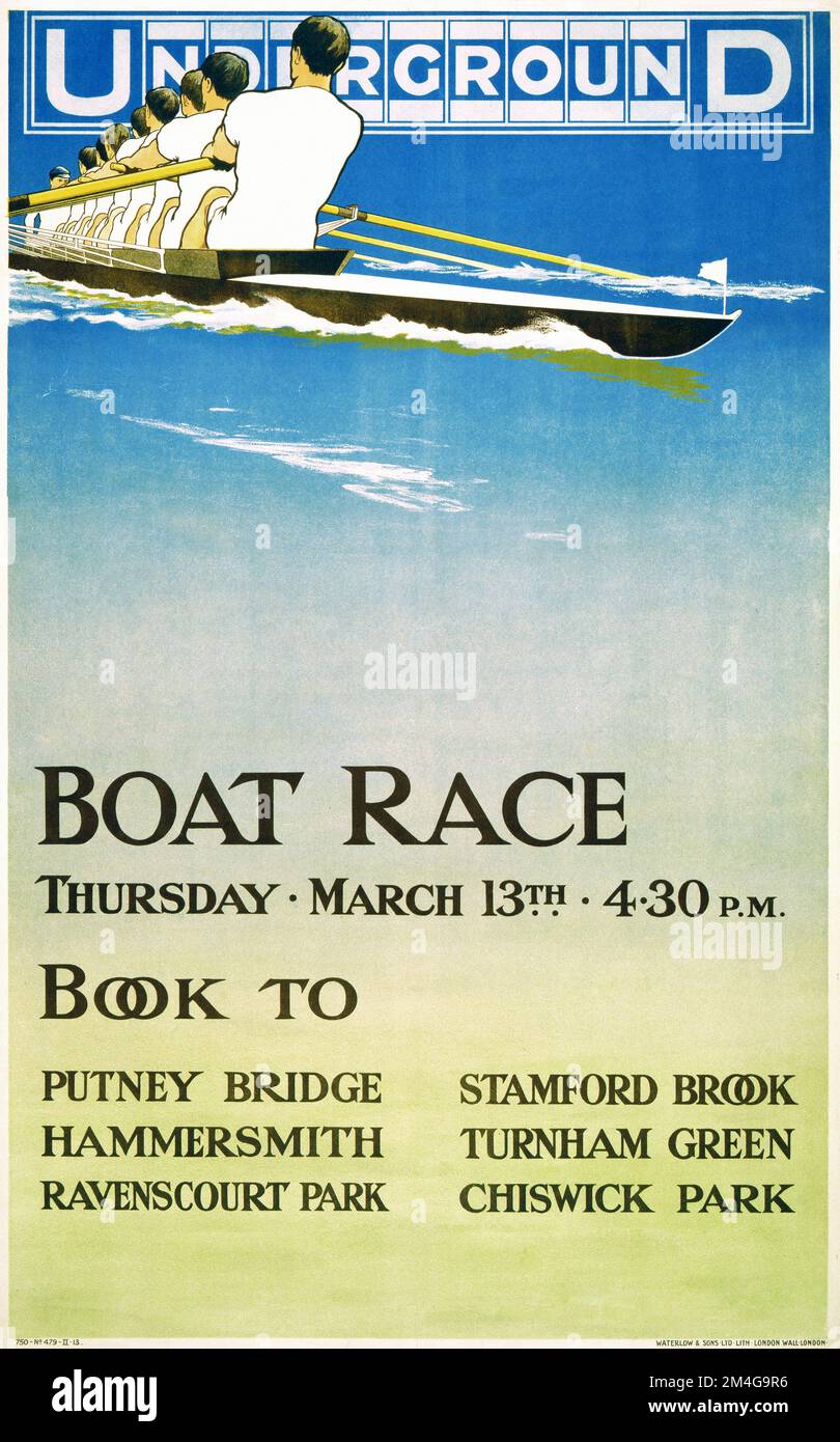 Underground Boat race, Thursday, March 13th, 4.30 p.m. 1913 - Poster ...