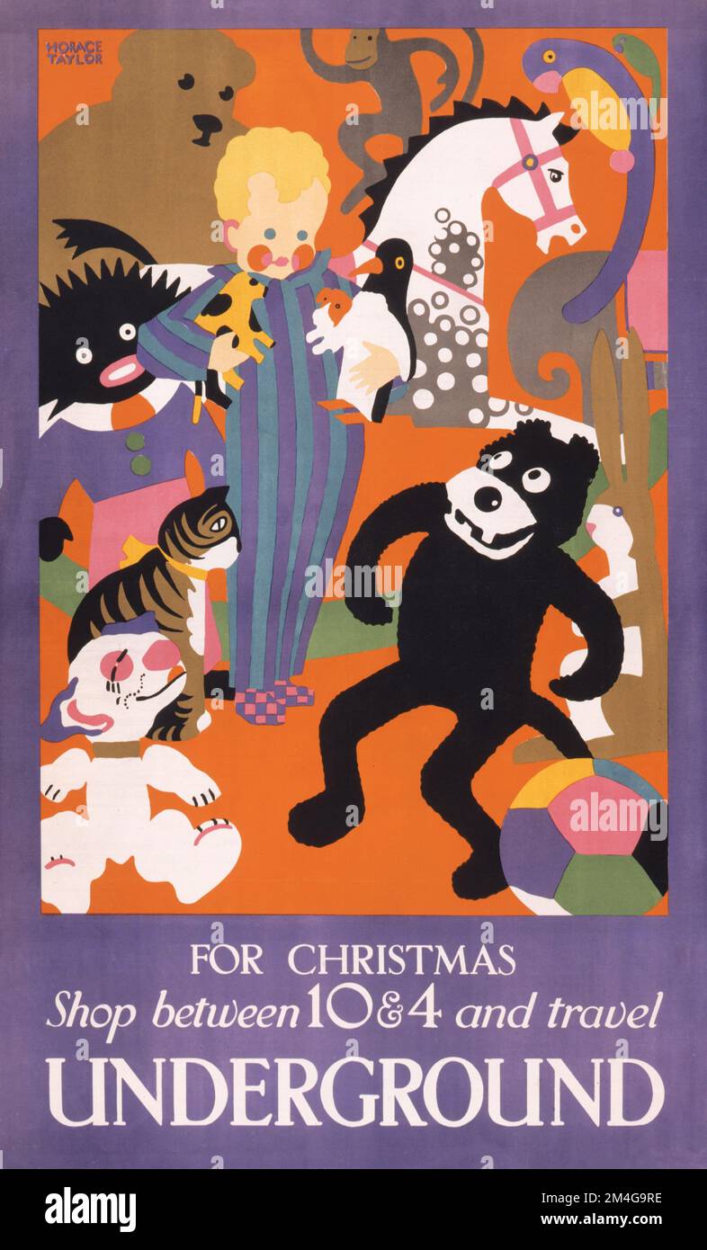 London Underground poster - For Christmas, shop between 10 & 4 and ...