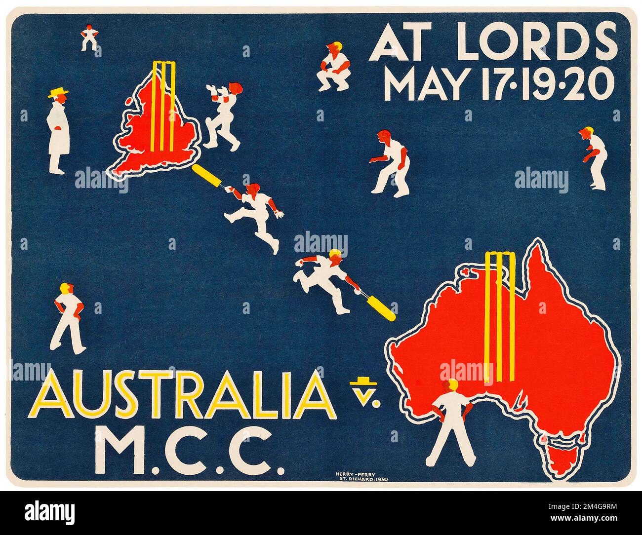 London Underground poster - Herry (Heather) Perry artwork - CRICKET ...